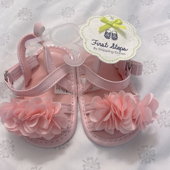 Stepping Stones | Shoes | Nwt First Steps Pink Flower Sandals | Poshmark